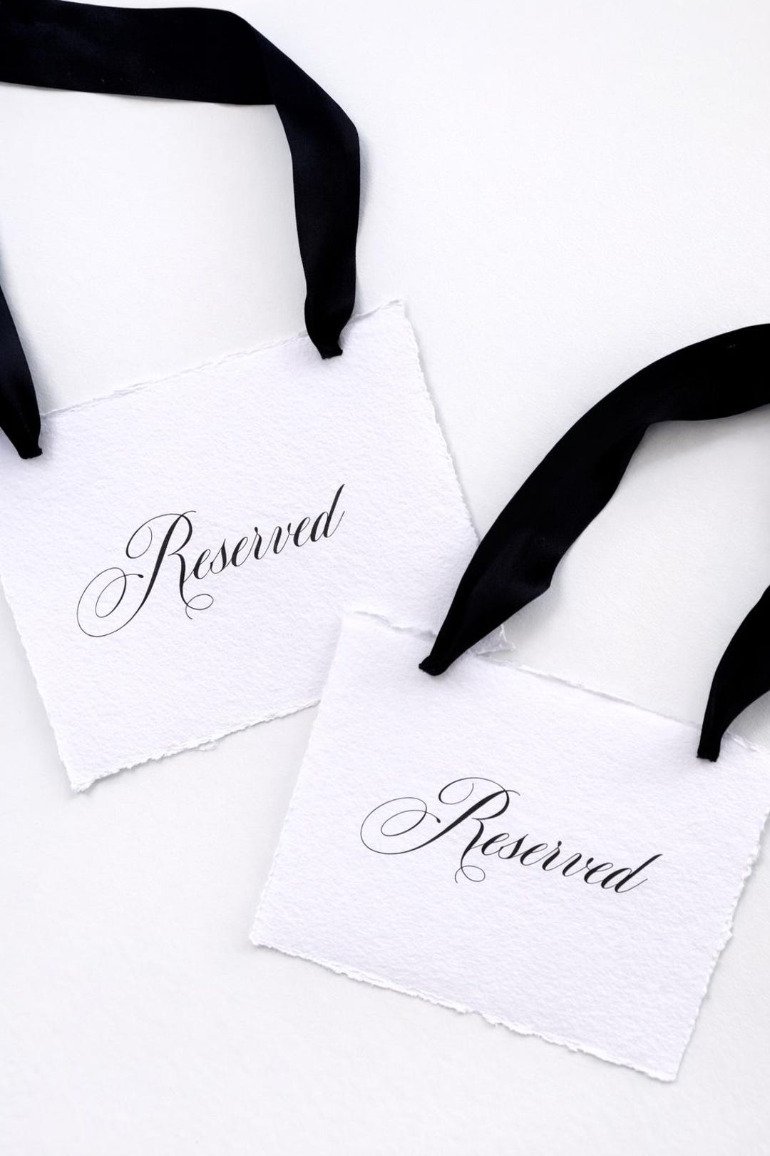 This Row is Reserved Wedding Sign – Silk Ribbon, Handmade Deckled Edge ...
