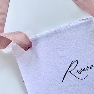 Reserved Wedding Sign - Hanging Sign With Silk Ribbon - Deckled Edge ...