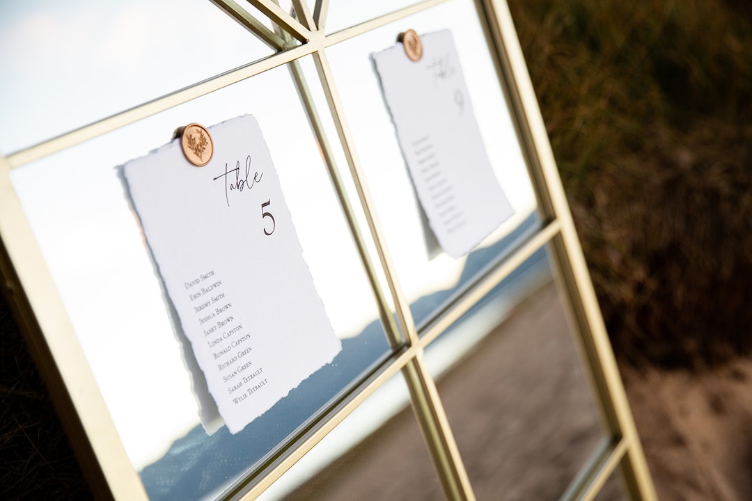 Wedding Seating Chart (printed) -deckled Paper Seating List - Seating ...