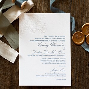 Letterpress Wedding Invitation- Blind Deboss Wedding Invitation ...