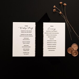 Wedding Program Booklet - Deckled Edge Program - Card Stock Program ...