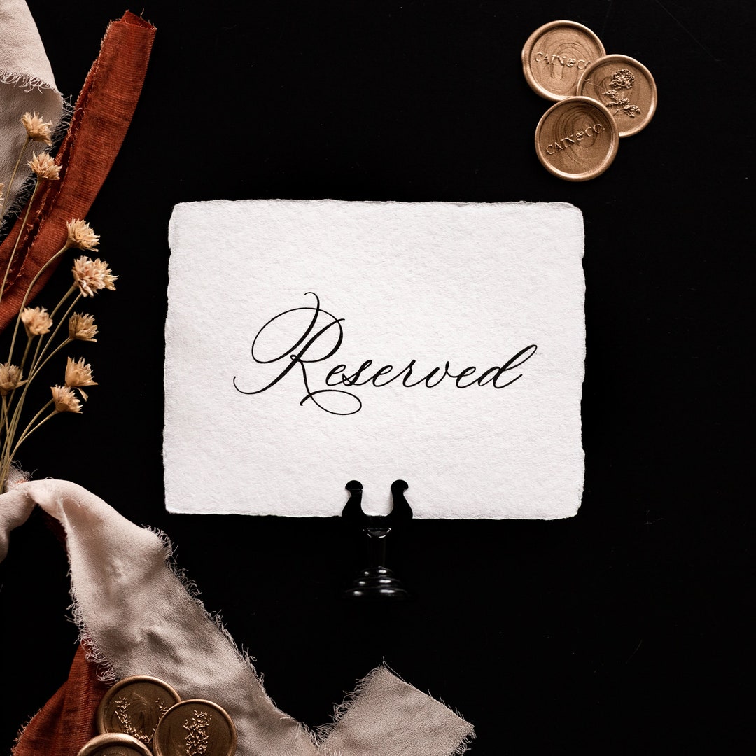 Reserved Wedding Sign- Wedding Signage- Deckled Edge Signage - Etsy