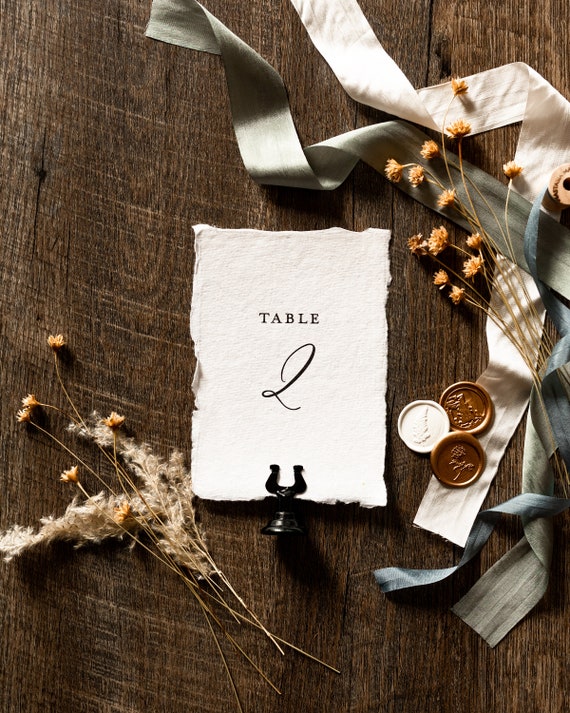 Table Number Deckled Edge Wedding Table Number - Etsy