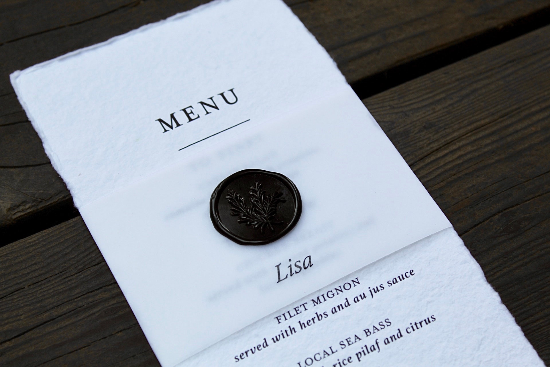 Modern Minimalist Deckled Edge Menu set of 10 - Etsy