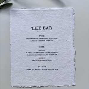 Wedding Bar Sign- Deckled Edge Sign - Etsy