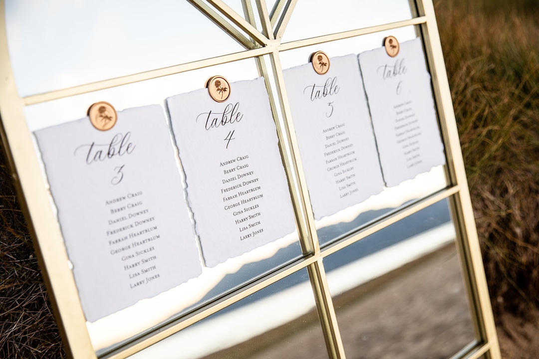 Wedding Seating Chart-deckled Paper Seating List (printed) - Etsy