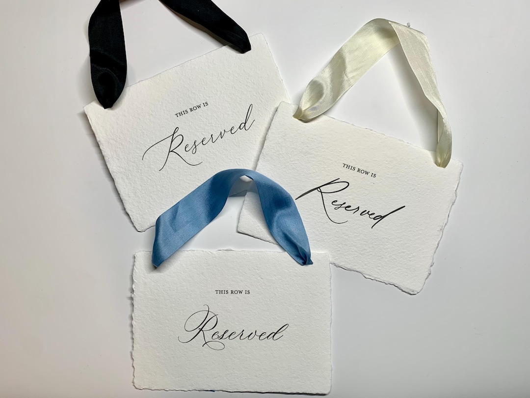 This Row is Reserved Wedding Sign - Hanging Sign With Silk Ribbon ...