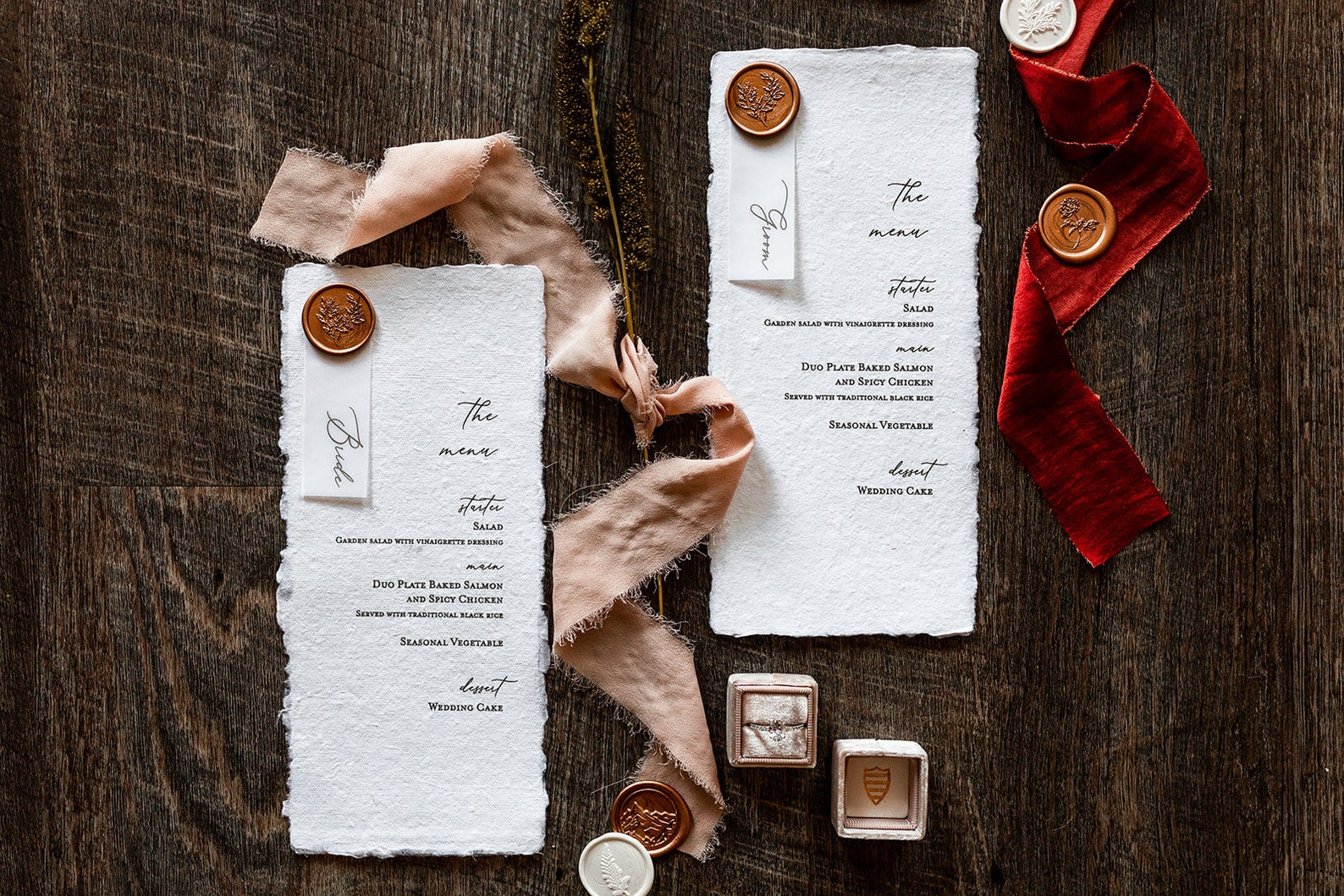 Deckled Edge Menu With Place Card (set of 10) - Etsy