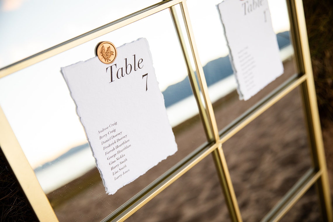 Wedding Seating Chart-deckled Paper Seating List printed - Etsy