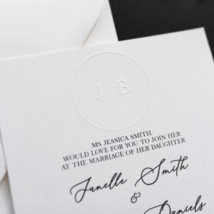 Embossed Initials Wedding Invitation Suite (sold in Sets of 10 ...
