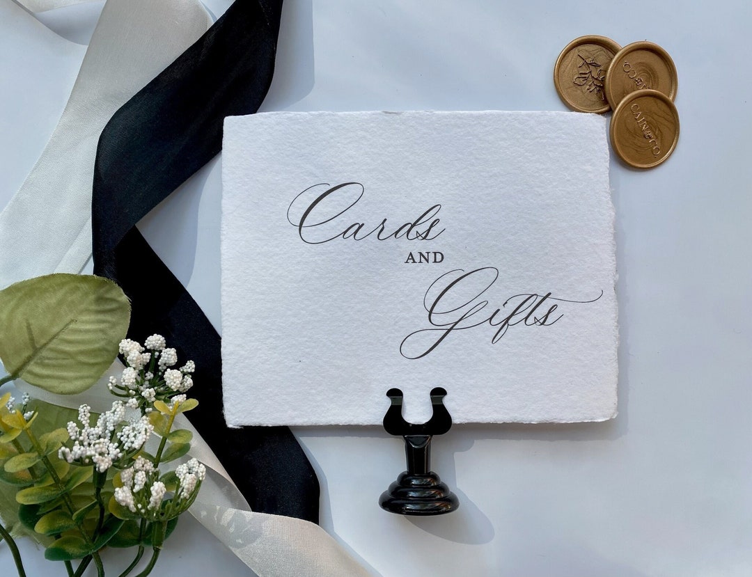 Wedding "cards and Gifts" Sign- Handmade Deckled Paper- Wedding Signage ...