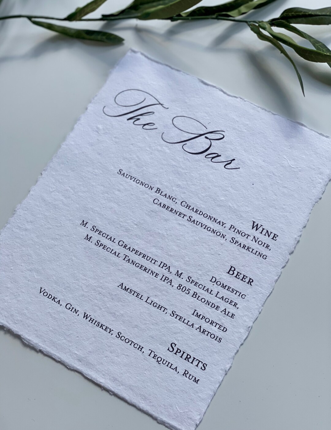 Wedding Bar Sign (8in X 10in) - Deckled Edge Sign - Wedding Drink Sign ...