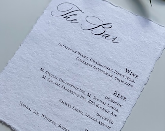 Wedding Bar Sign Deckled Edge Sign - Etsy