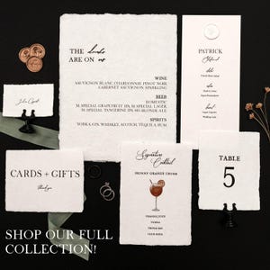 Wedding Bar Sign - Deckled Edge Sign - Custom Reception Sign - Handmade ...