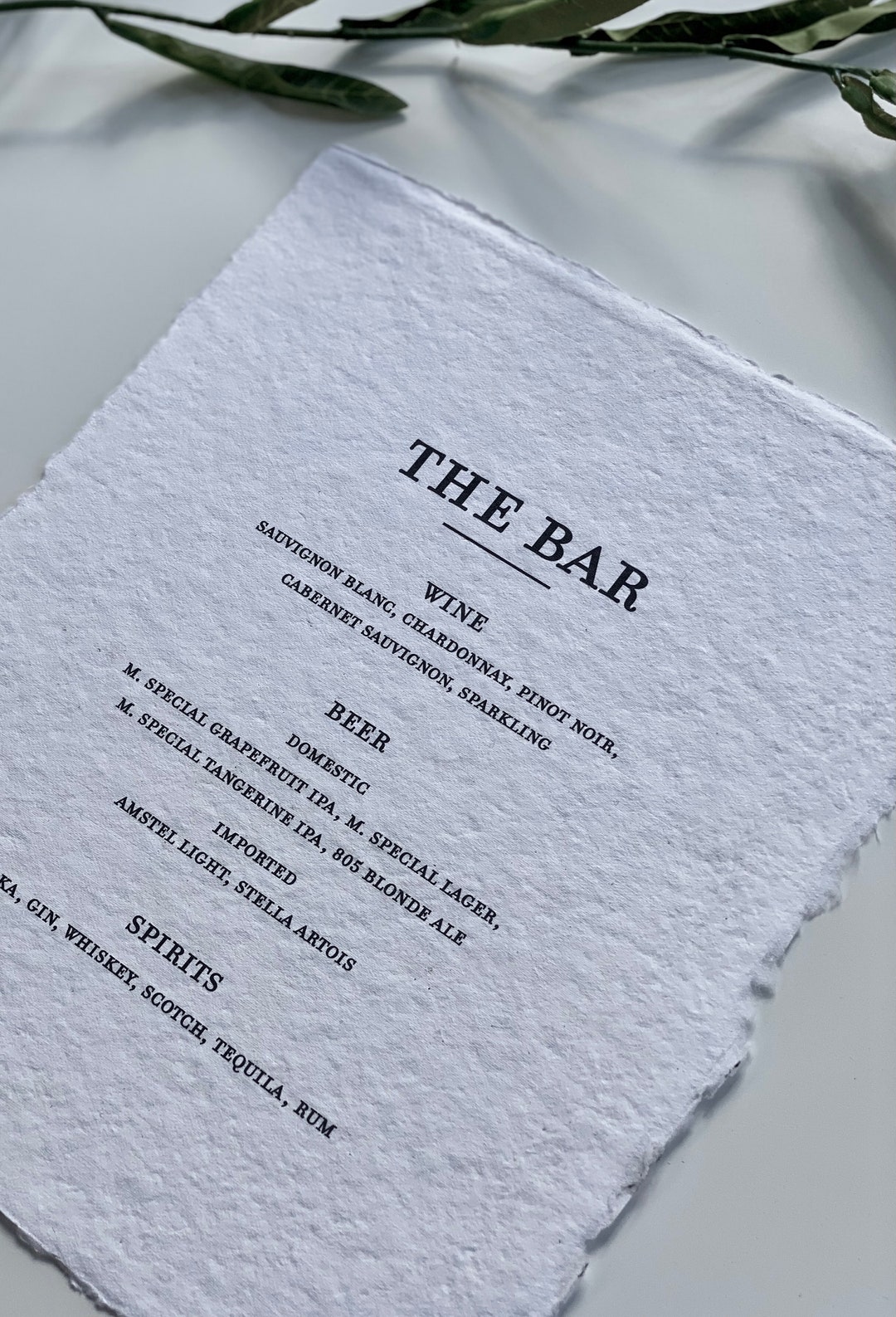 Wedding Bar Sign- Deckled Edge Sign - Etsy