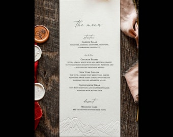 Letterpress Menu - Etsy