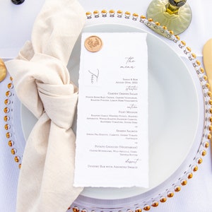 Deckled Edge Menu With Place Card (set of 10) - Etsy