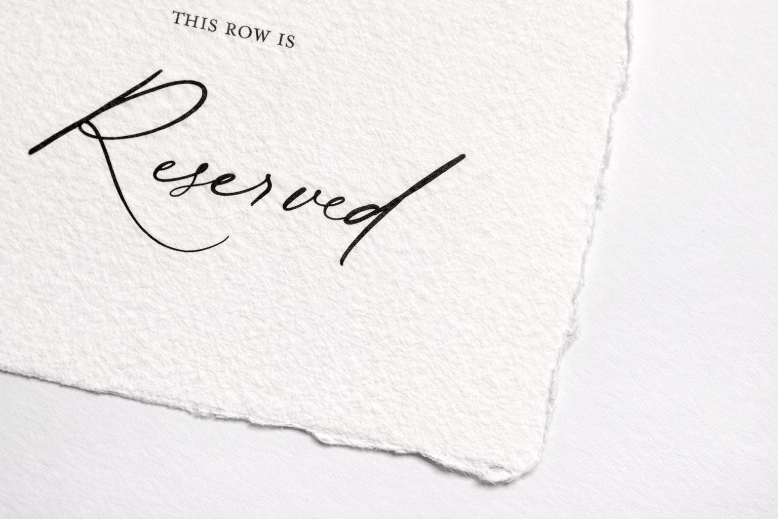 This Row is Reserved Wedding Sign - Hanging Sign With Silk Ribbon ...