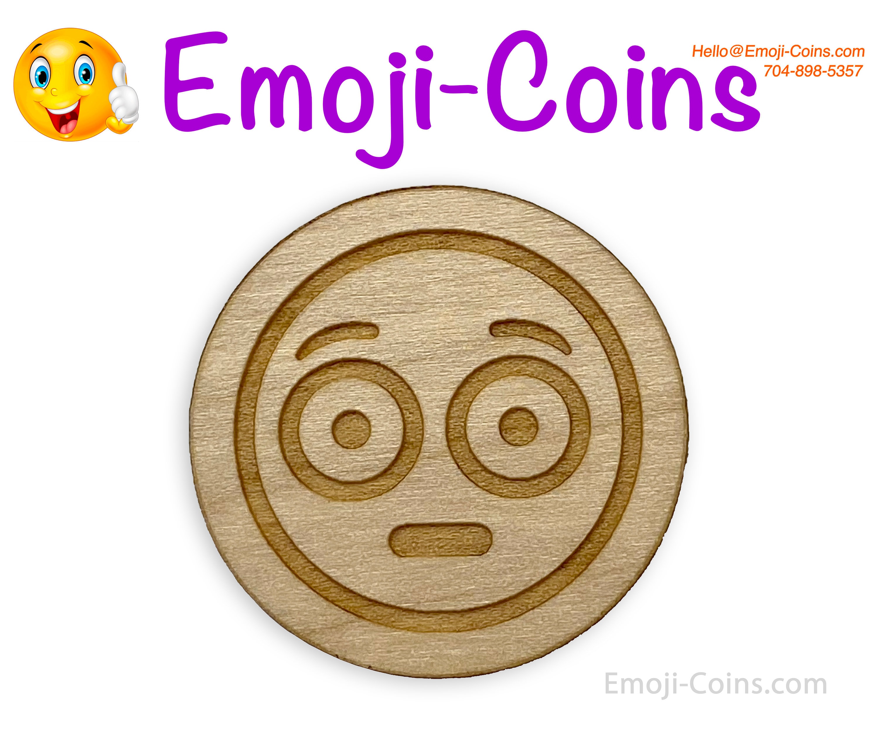 Confounded Face Emoji-coin Medallion Custom Laser Engraved - Etsy