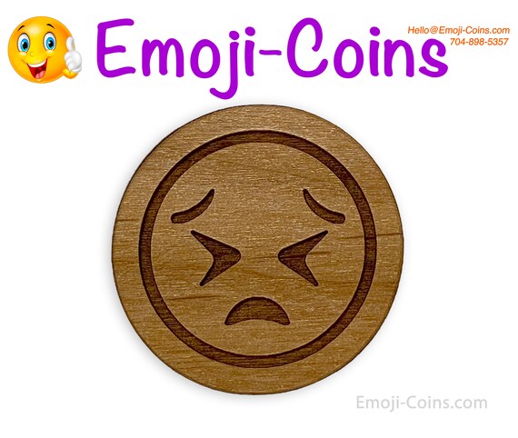 Persevering Face Emoji-Coin Custom Laser Engraved Tokens | Etsy