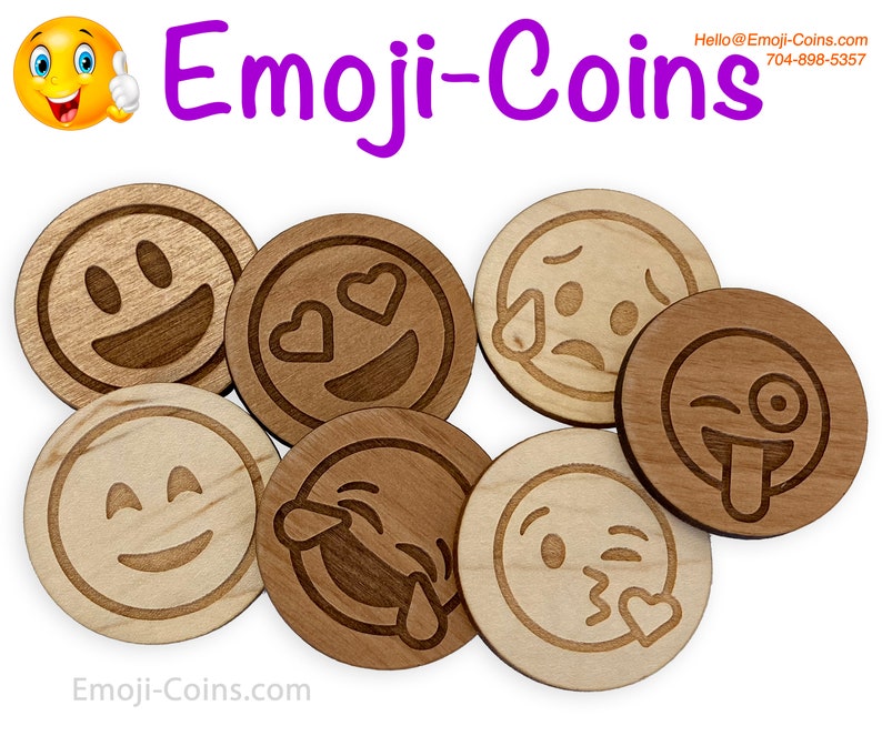 Smiling Pile of Poo Emoji-coin Custom Laser Engraved Medallions Made to ...