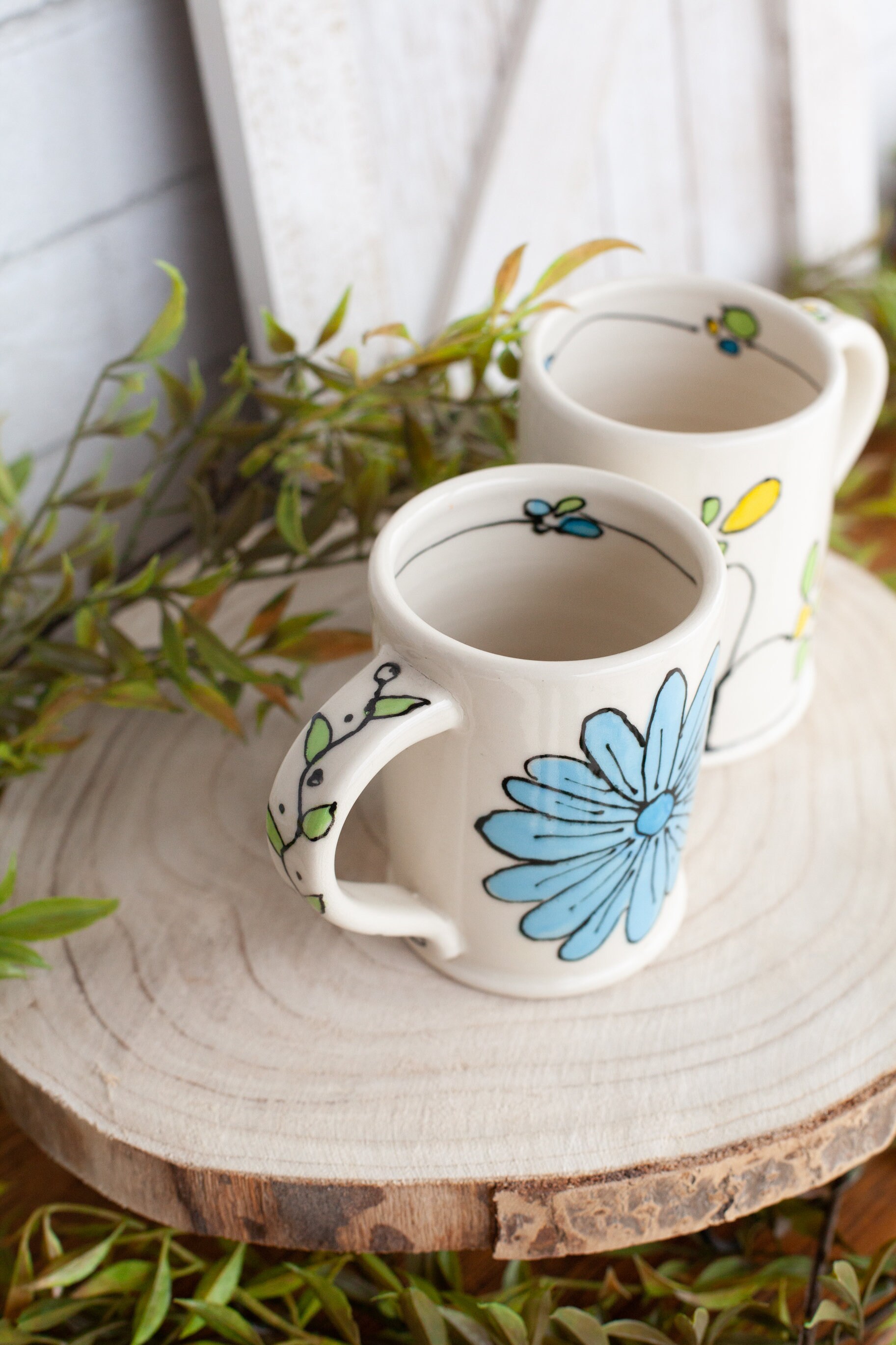 Flower Mug Handmade Pottery Ceramic Mug Porcelain Mug - Etsy