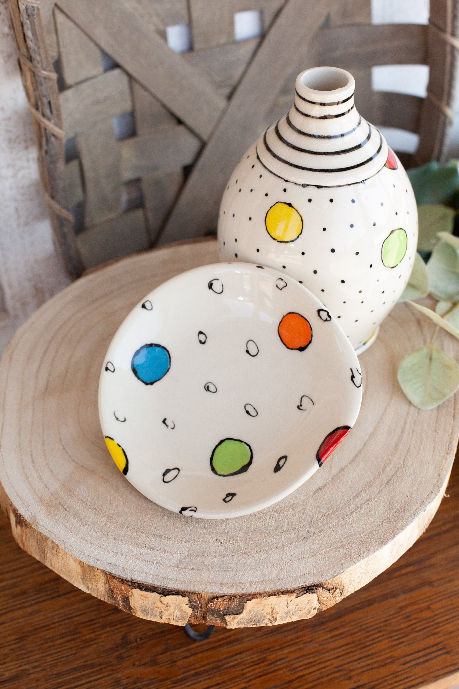 Dots Spoon Rest Ceramic Spoon Rest Handmade Pottery Porcelain Spoon ...