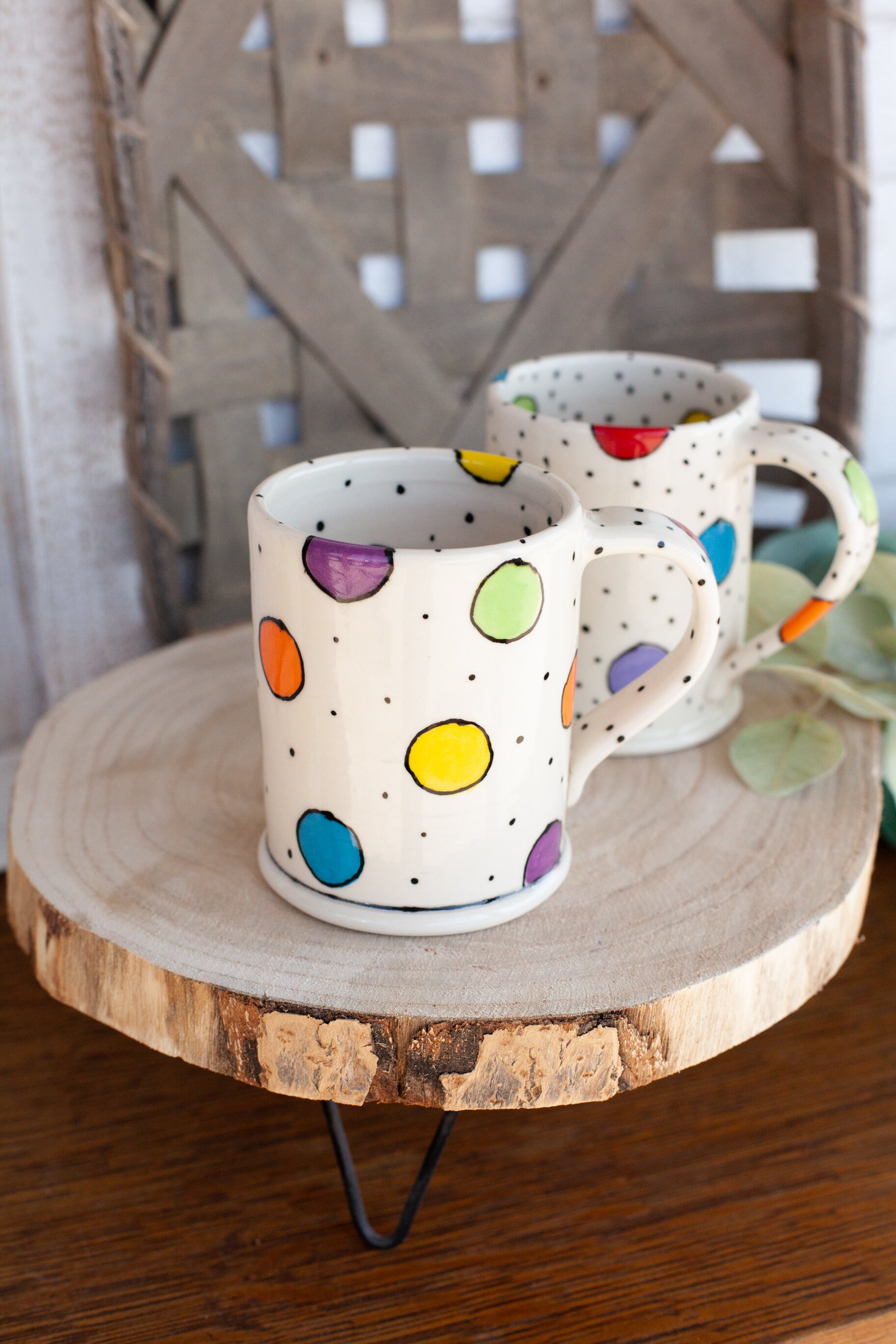 Dots Mug Ceramic Mug Handmade Pottery Porcelain Mug Coffee Mug Handmade ...