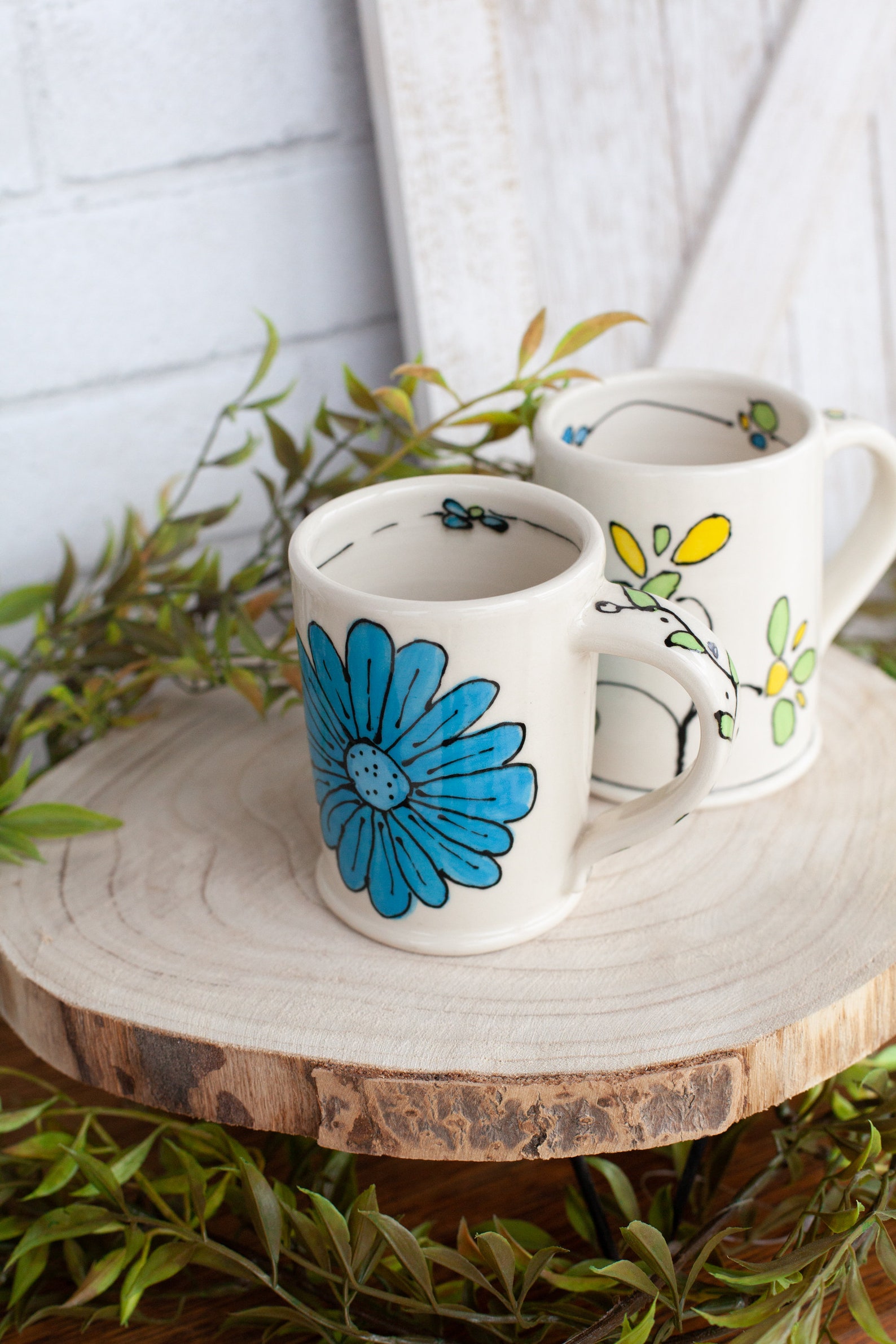 Flower Mug Handmade Pottery Ceramic Mug Porcelain Mug - Etsy