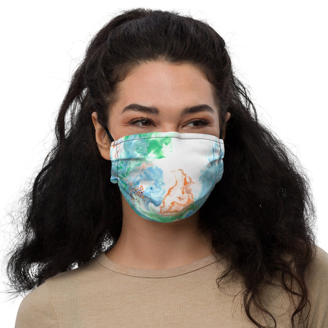 Designer premium face mask Atomic Stream design adjustable | Etsy