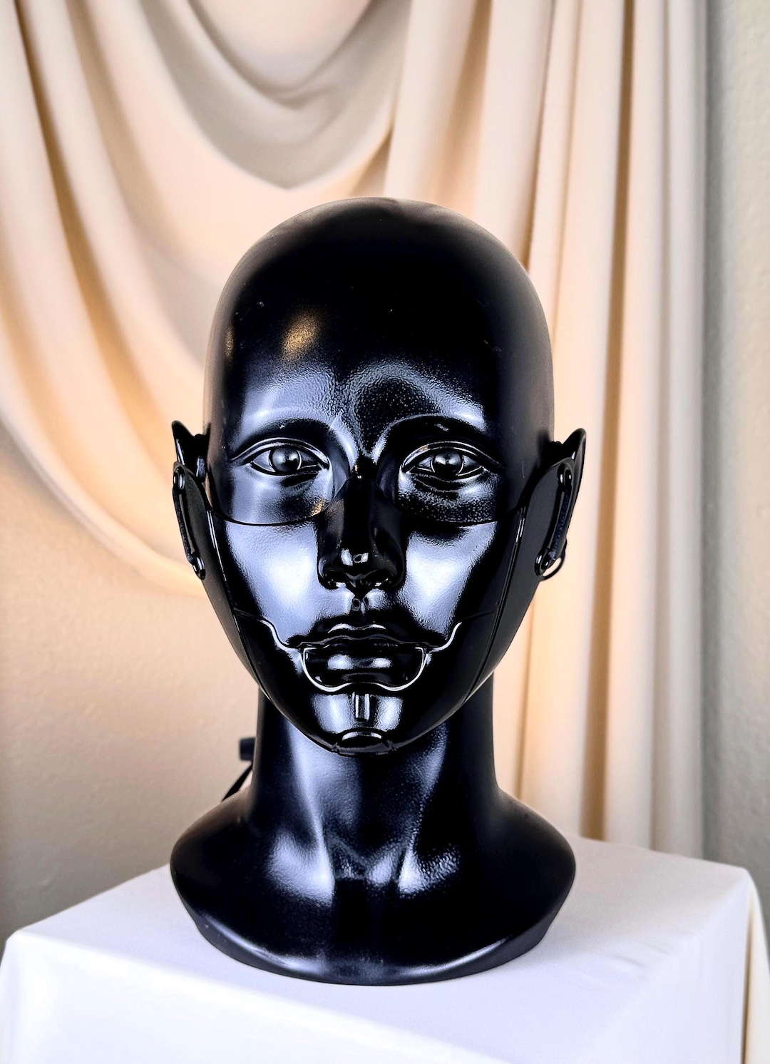 Sculptural Gloss Half Face Mask: Minimal Futuristic Wearable Art - Etsy