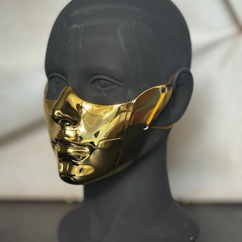 Cyberpunk Half Mask White - Etsy