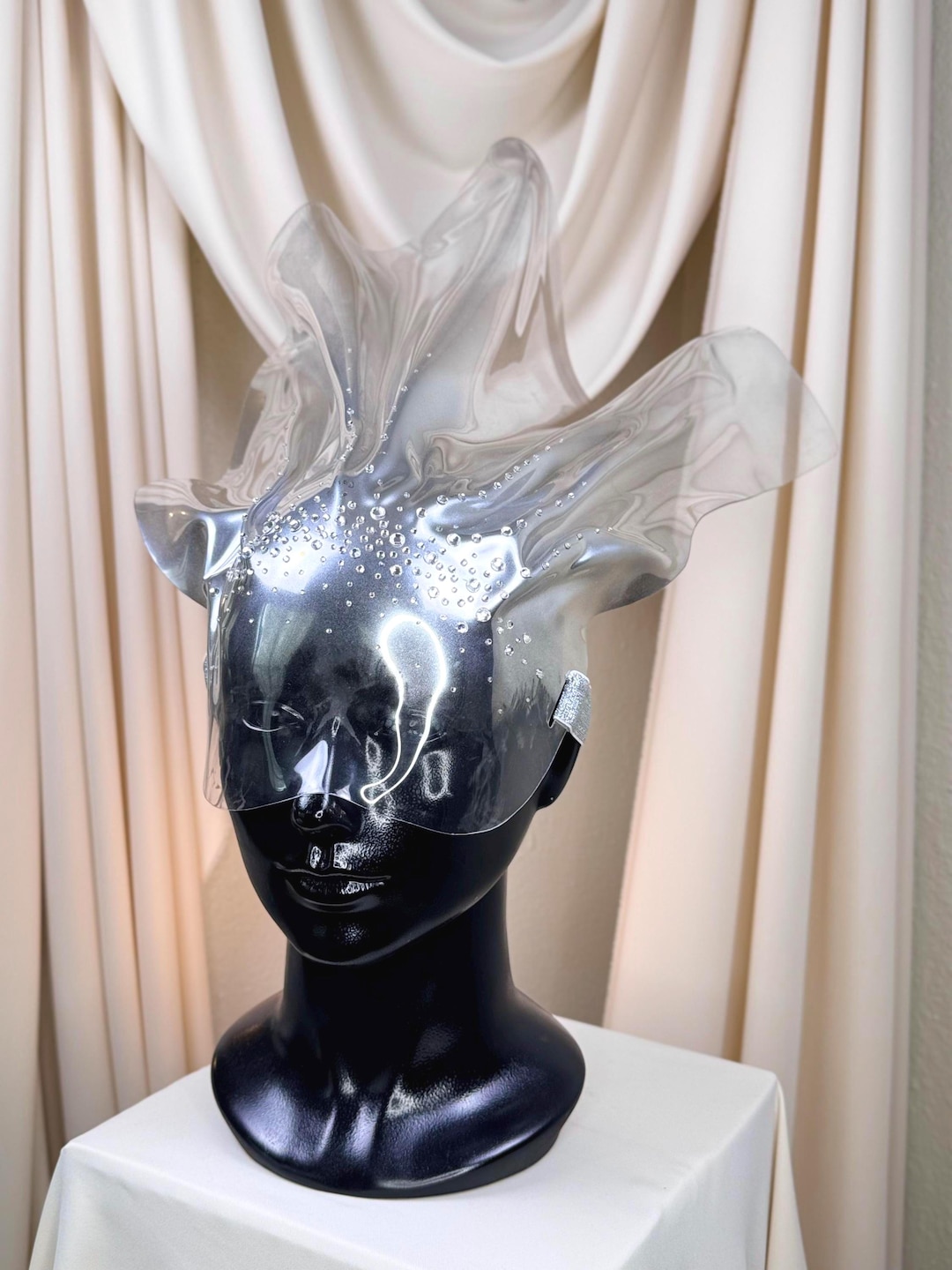 Clear Sculptural Face Mask: Crystal, Pearl, Black Avant Garde Festival ...