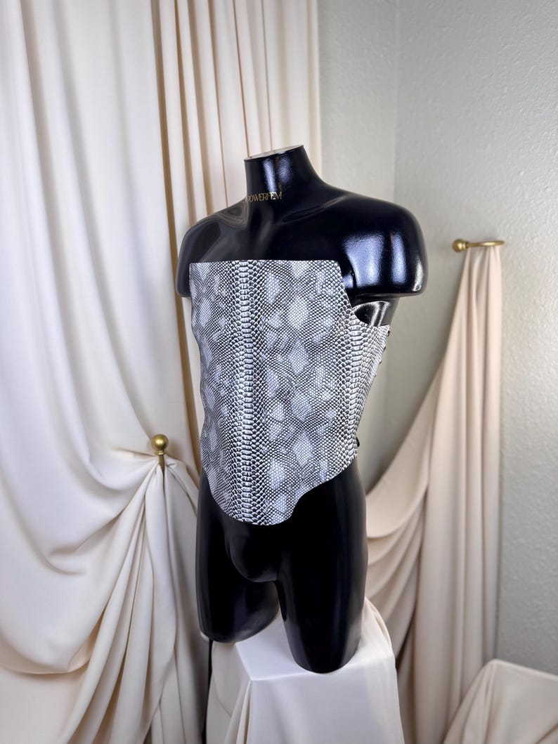 Silver Snake Print Corset Avant Garde Sculptural Bustier Lace up Armor ...
