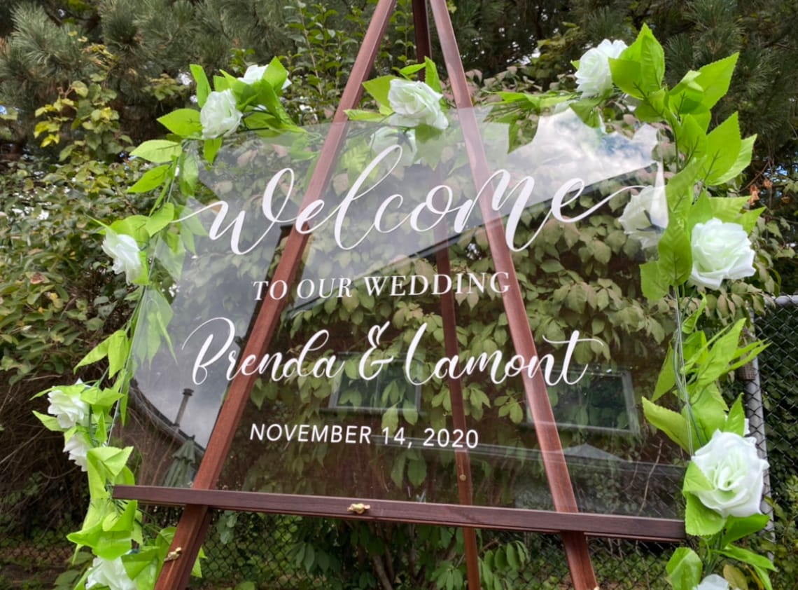 Wedding Sign Acrylic Wedding Welcome Sign Welcome to our | Etsy