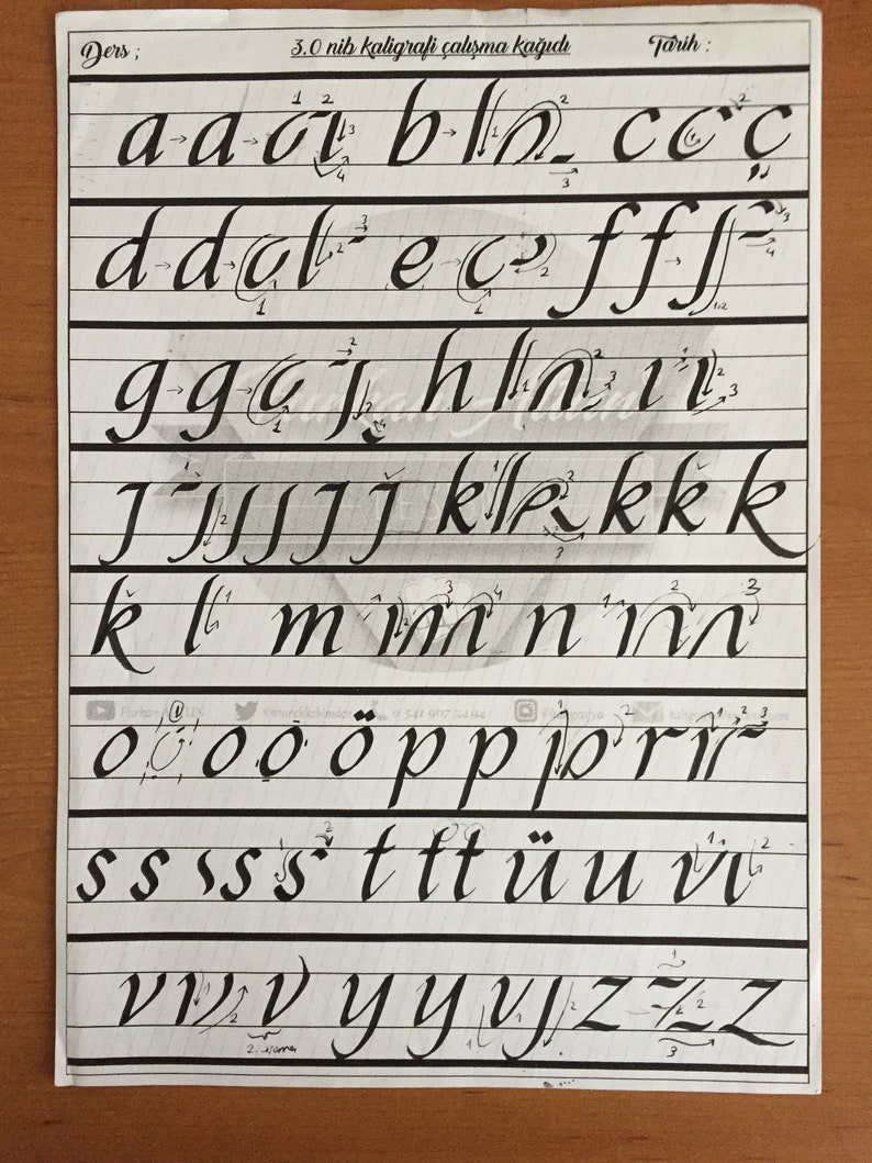 Calligraphy Worksheets / Practice Sheets classic Calligraphy - Etsy