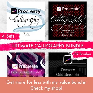 Calligraphy Brushes for Procreate / Lettering Brush Procreate / Italic Calligraphy Brushes for ...