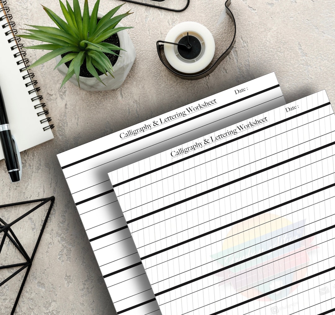 Calligraphy Worksheets / Practice Sheets (classic Calligraphy, Italic ...