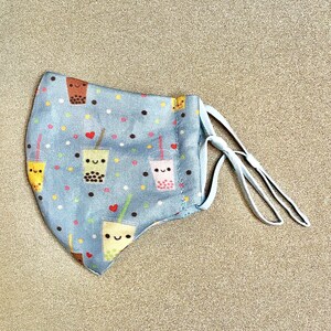 Bubble Tea Face Mask, Boba Face Mask, Cute Boba Mask, Face Covering ...
