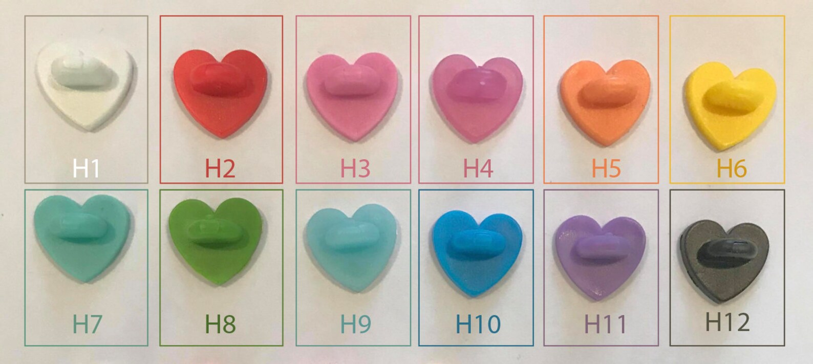Heart Rubber Pin Back in Different Colors Rubberback Rubber - Etsy