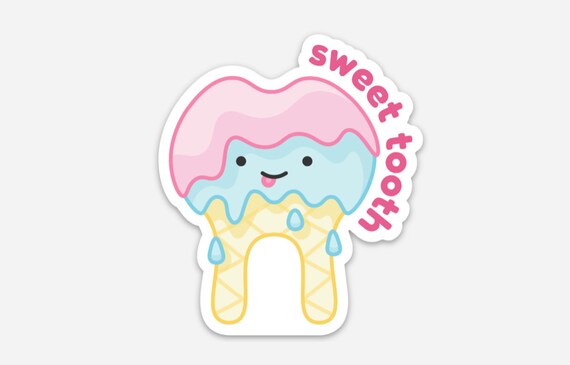 Sweet Tooth Sticker Tooth Sticker Dentist Dental Hygienist | Etsy