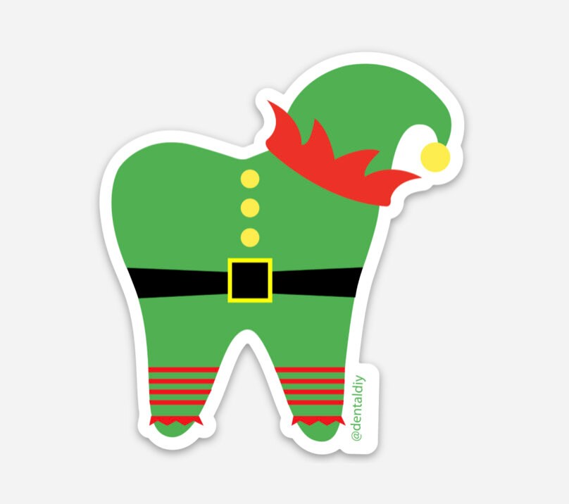 Elf Sticker Elf Dental Sticker Holiday Sticker Christmas | Etsy