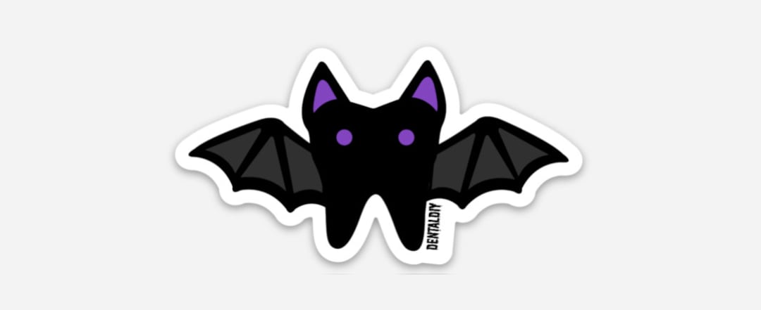 Bat Sticker, Tooth Sticker, Dental Sticker, Dentistry Sticker, Dentist ...