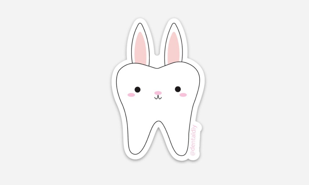 Bunny Tooth Sticker, Bunny Dental Sticker, Tooth Sticker, Easter ...