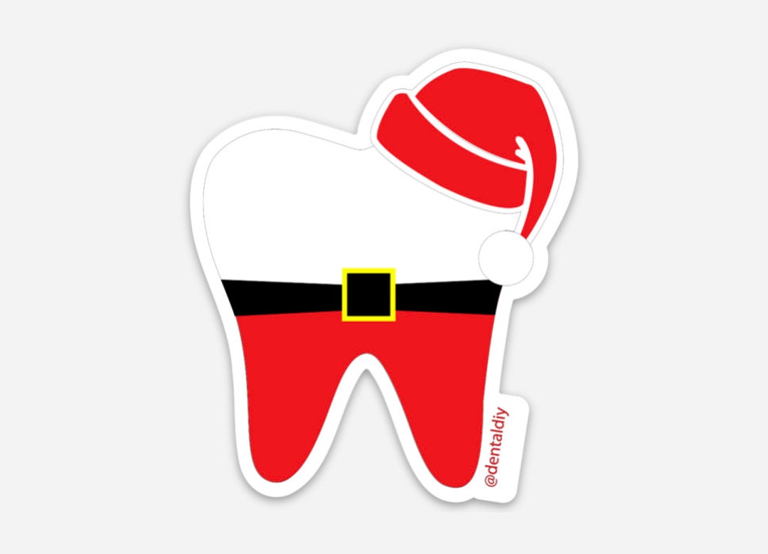 Santa Sticker, Santa, Dental, Christmas Sticker, Holiday Sticker, Santa ...