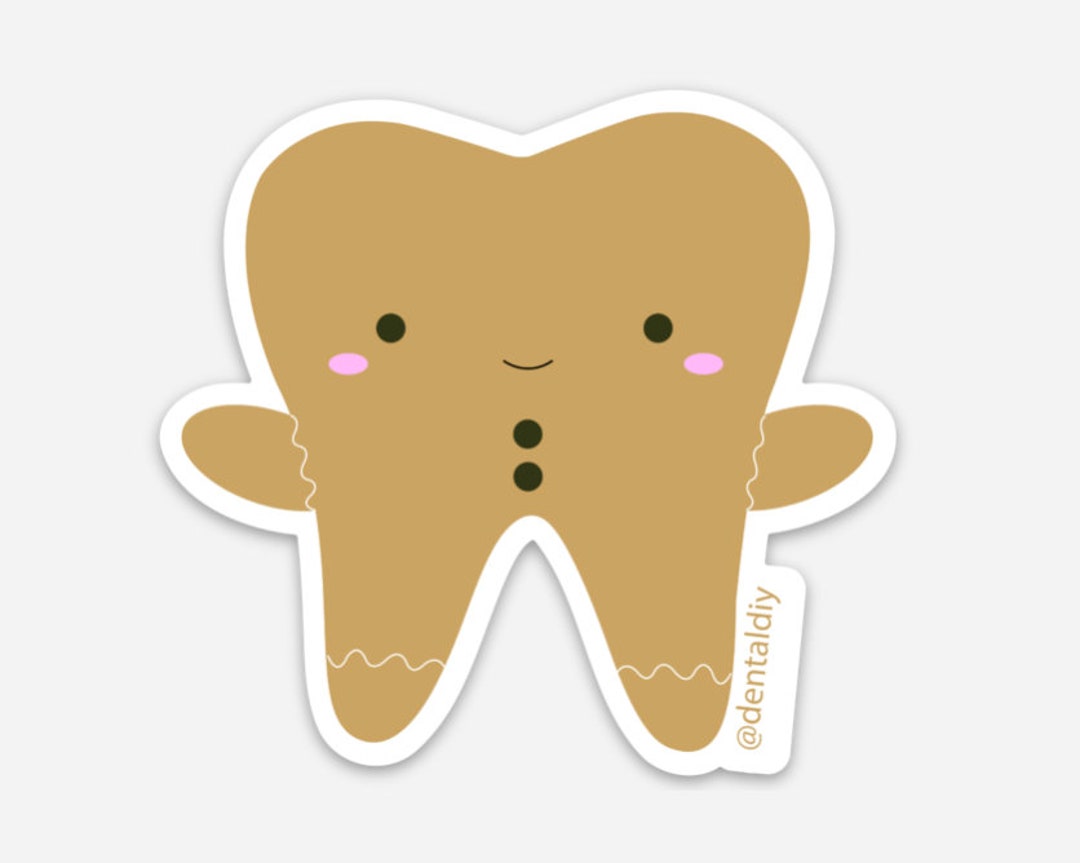 Gingerbread Sticker, Sticker, Dental Sticker, Holiday Sticker ...