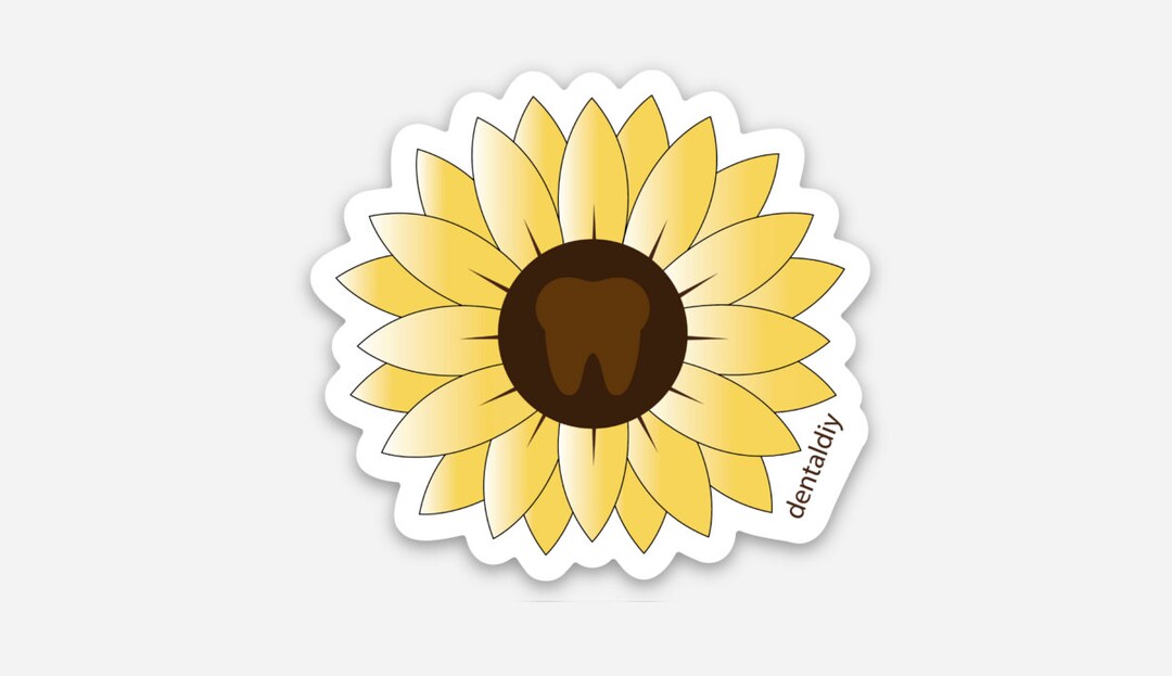 Sunflower Sticker, Dentistry, Dental, Dentist, Dental Hygienist, Dental ...