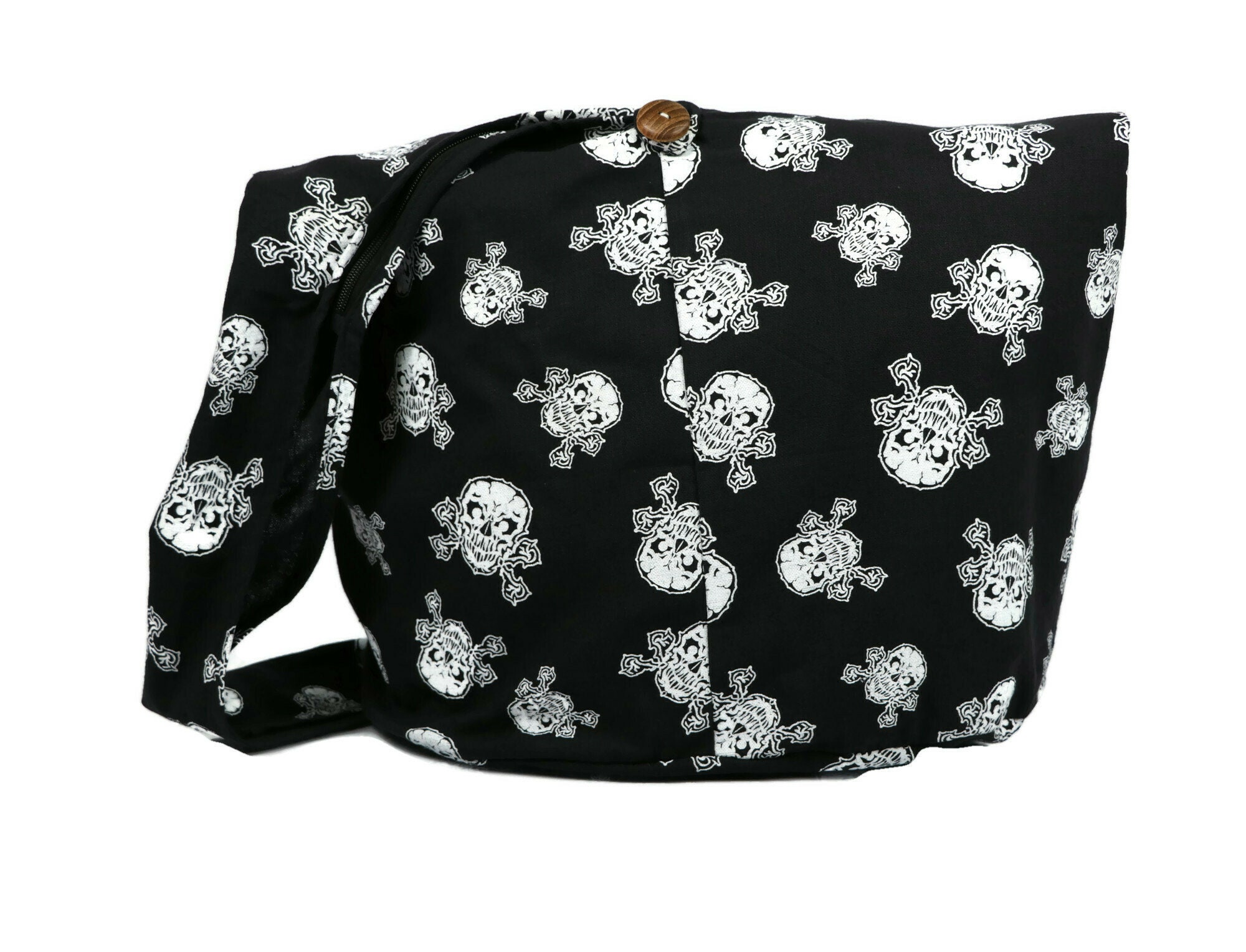 Gothic Bag Skull Punk Rock Hippie Hobo Cotton Sling Crossbody - Etsy