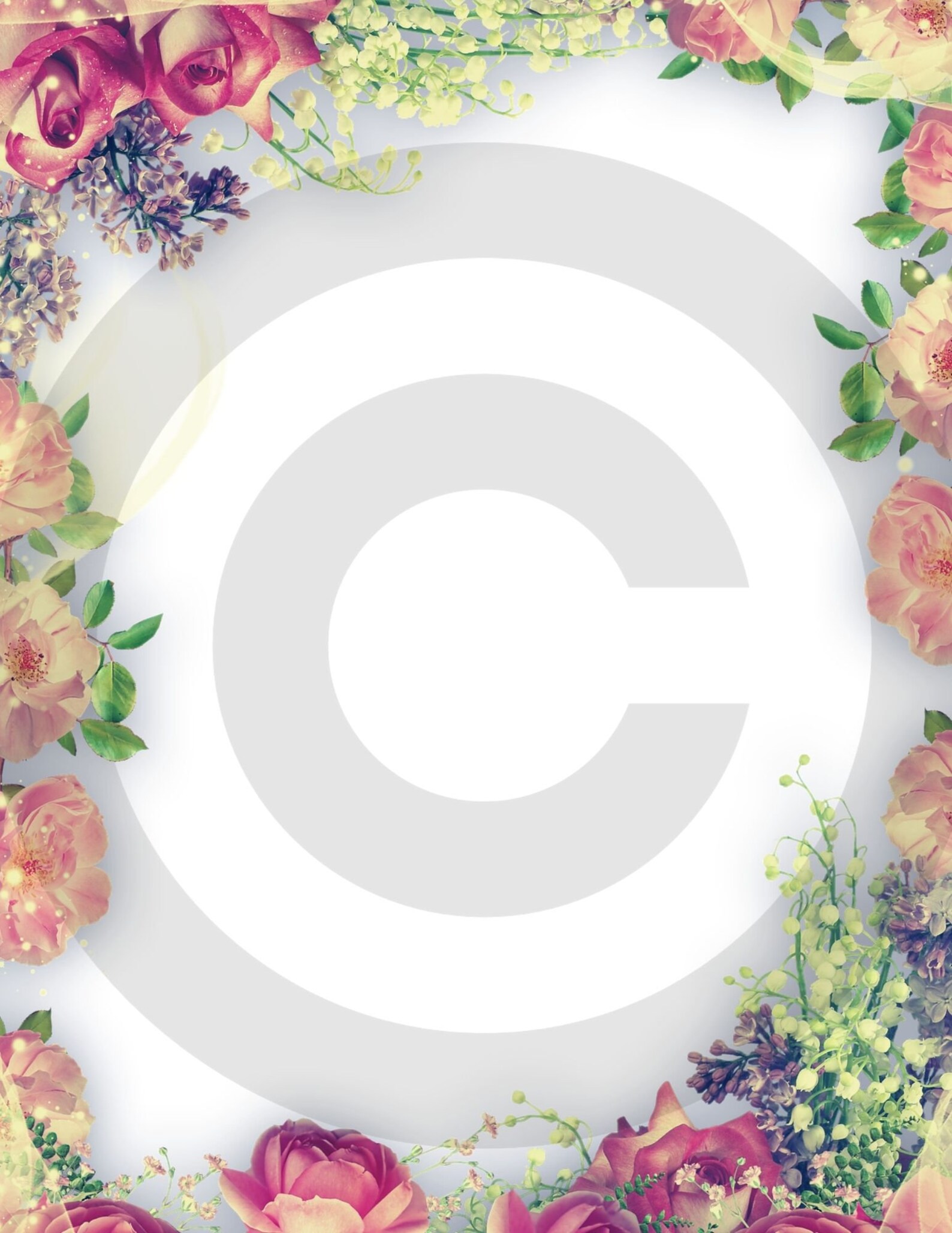 Floral Border Formal Wedding Stationery 8.5x11 Flower Wedding | Etsy