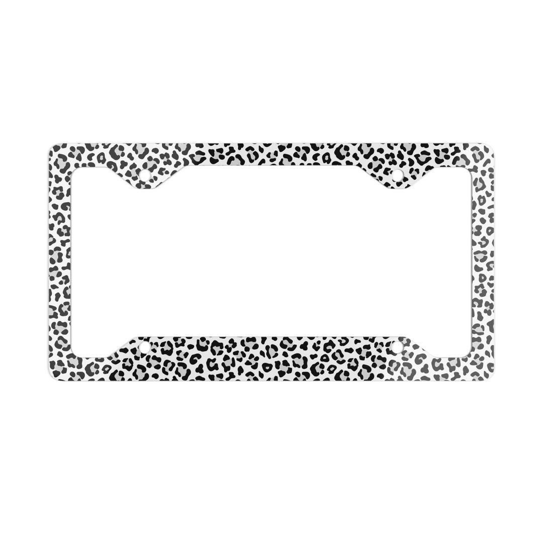 Gray Cheetah License Plate Frame Leopard Print Metal Car Frames Neutral ...